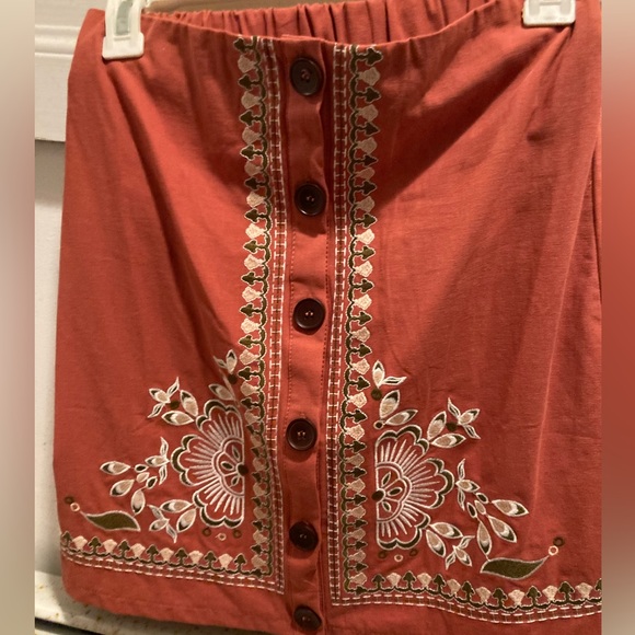 Skirts | Nwt Rust Orange Floral Pattern Skirt | Poshmark